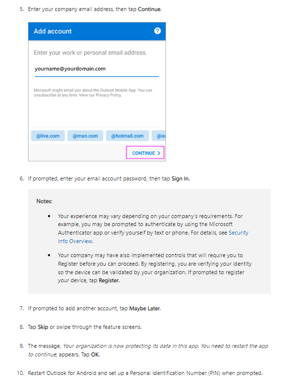 Outlook Device Policy - Activate Device Admin App - Microsoft Q&A