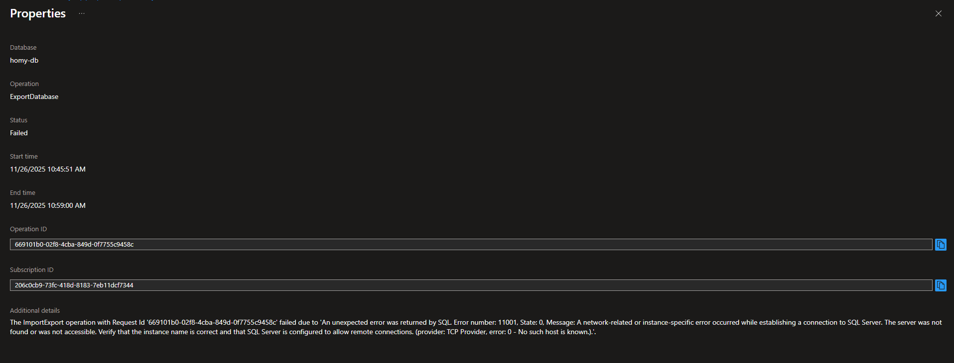 Database server down, cannot connect to it from Query Editor (or from ...