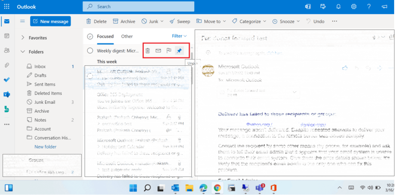 No Email Pin Option in Outlook Application- Issue or a Change ...