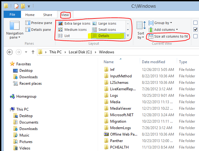 Can anyone tell me how to widen the columns of file explorer's file ...