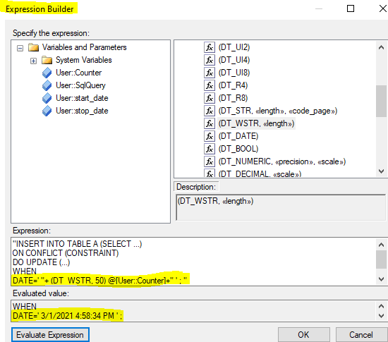 Reccurent Ssis Sql Task With For Loop Microsoft Qanda