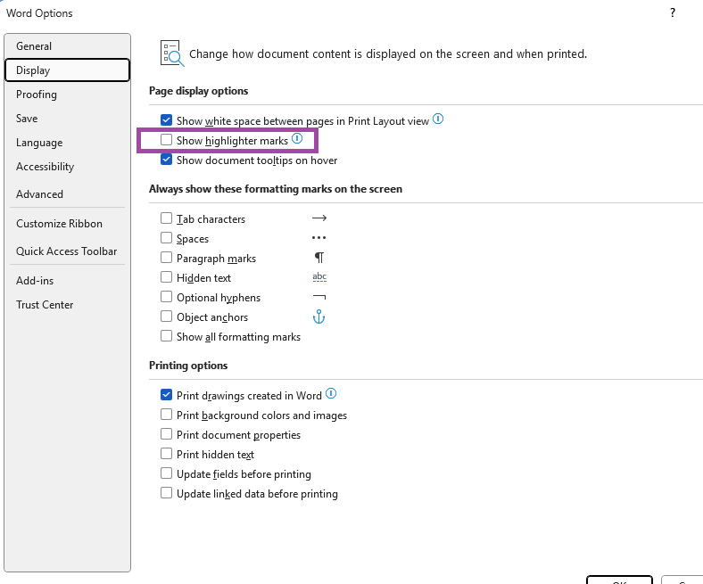 How do I stop highlighted text from printing in Word documents ...