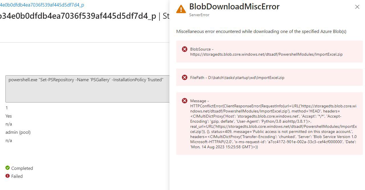 Azure Batch Account Pools Node State Stuck In Waiting For Start Task Microsoft Qanda