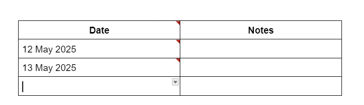 How do I quickly make tables, and filling them with dates? - Microsoft Q&A