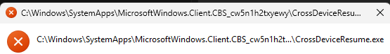 CrossDeviceResume.exe Mistake - Microsoft Q&A