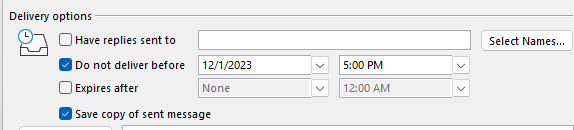 Unable to turn off Delay Delivery - Microsoft Q&A