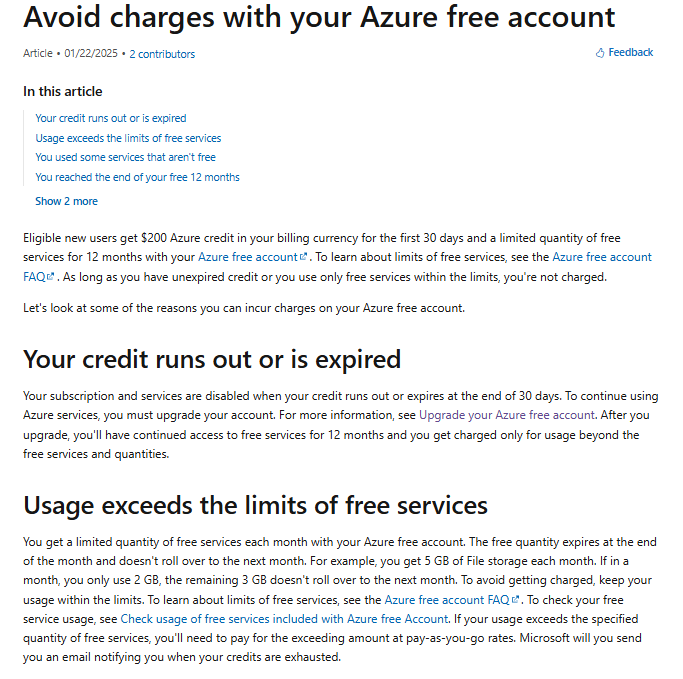 Unnecessary Billing on a free subscription - Microsoft Q&A