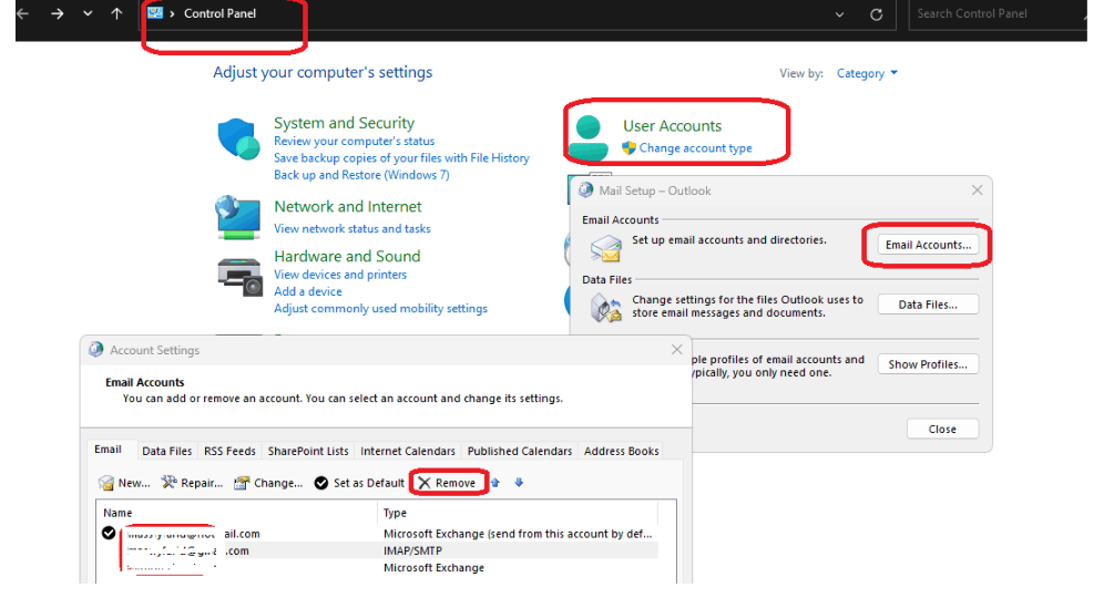 how to remove email account from outlook new ui - Microsoft Q&A