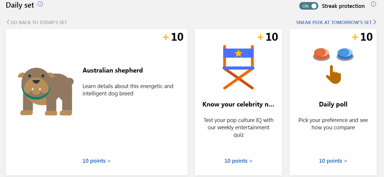 The Microsoft Rewards Daily Set isn't working correcting: Not ...