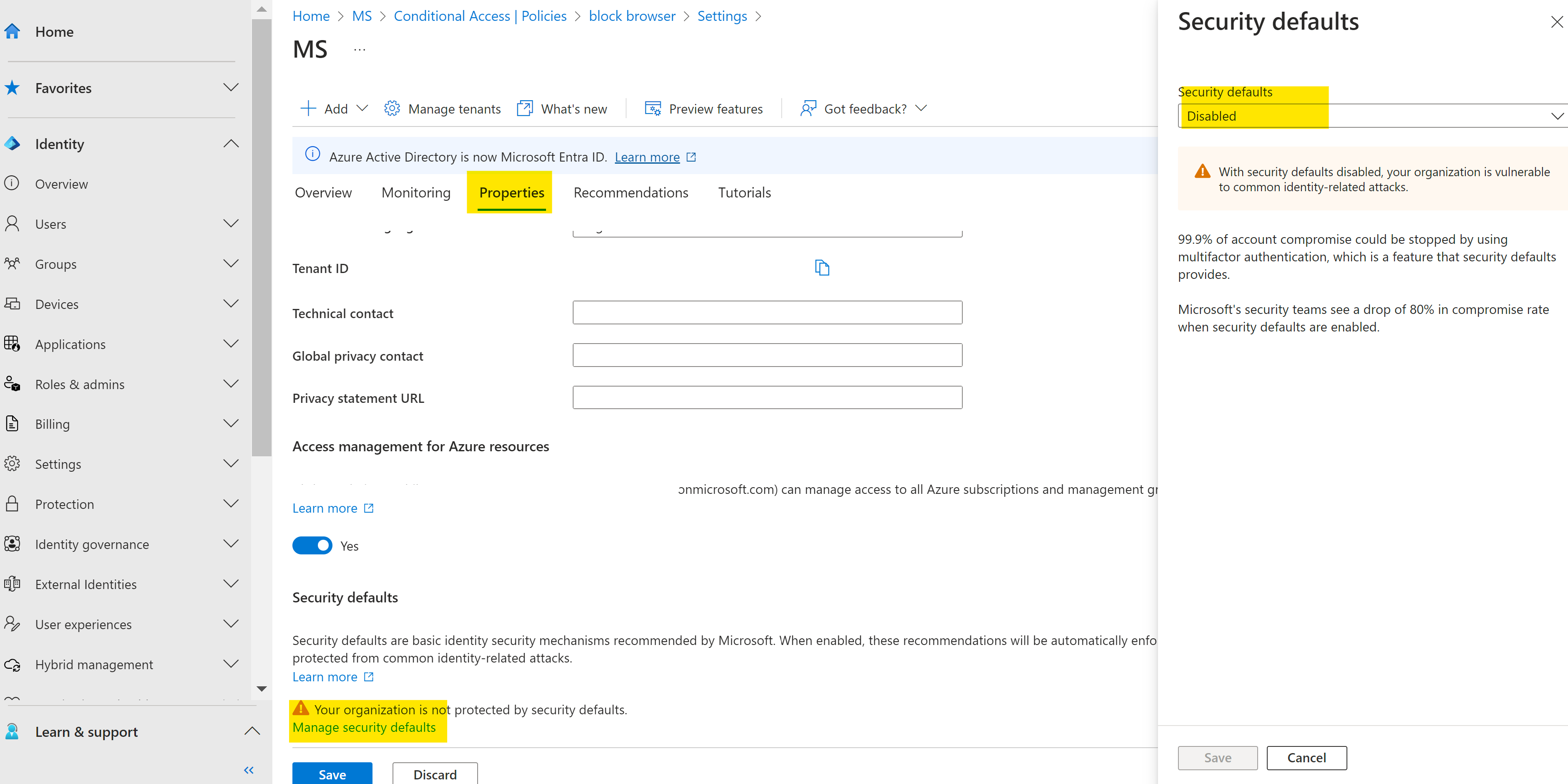 MFA request with System-preferred multifactor authentication Disable - Microsoft Q&A