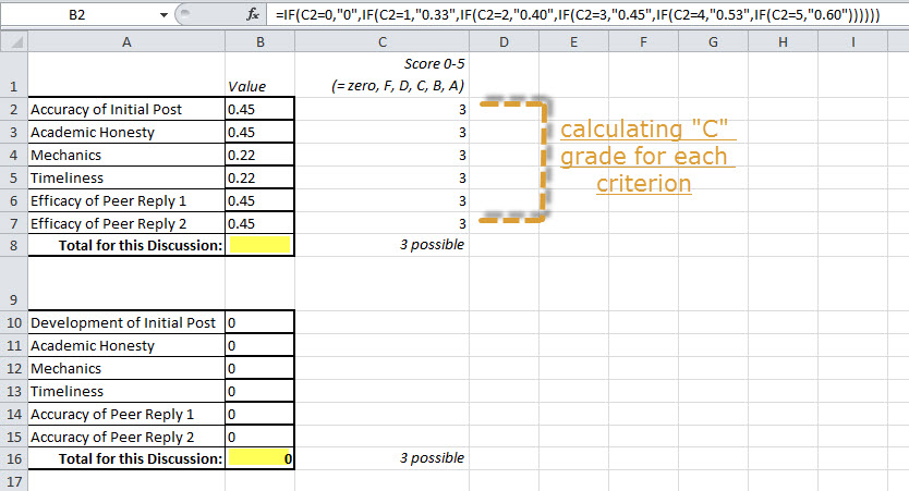Excel - building a rubric and need to add values created by IF statements - Microsoft Q&A
