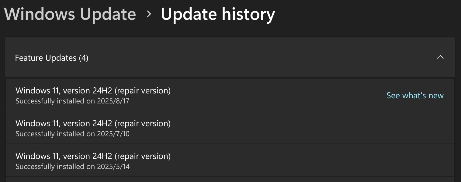 Cumulative Updates always turn into repair version. - Microsoft Q&A
