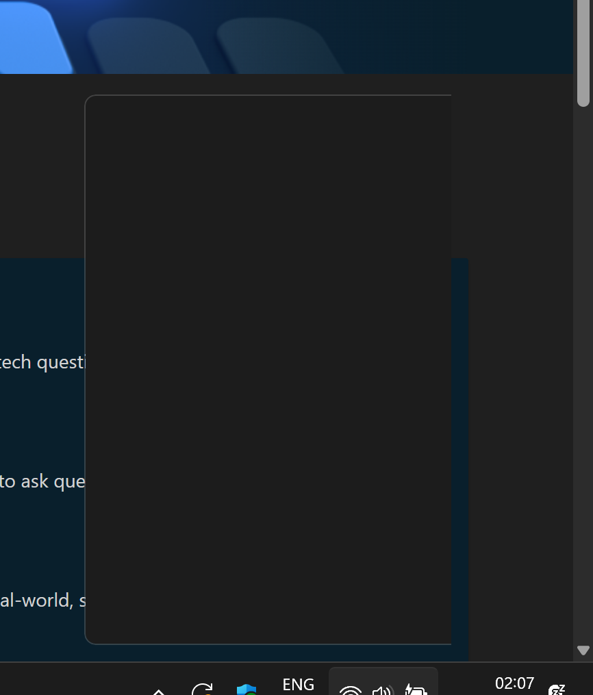 Win + P shows blank window - Microsoft Q&A