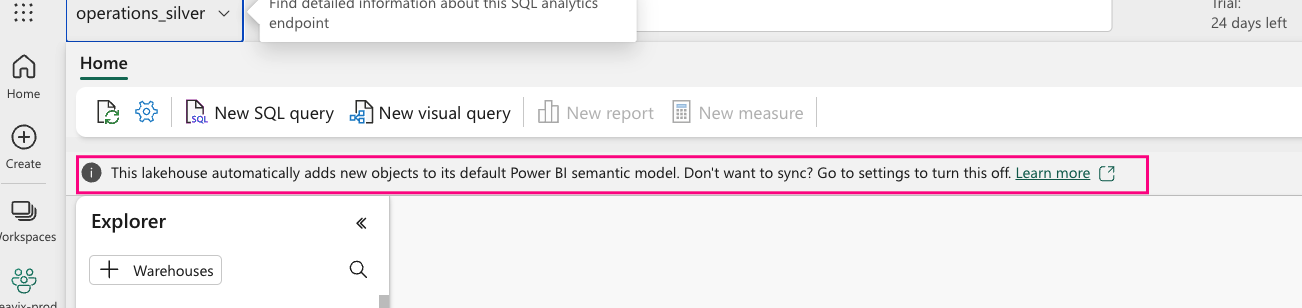 In Microsoft Fabric/PowerBi, why is the Reporting tab not showing up for me? - Microsoft Q&A