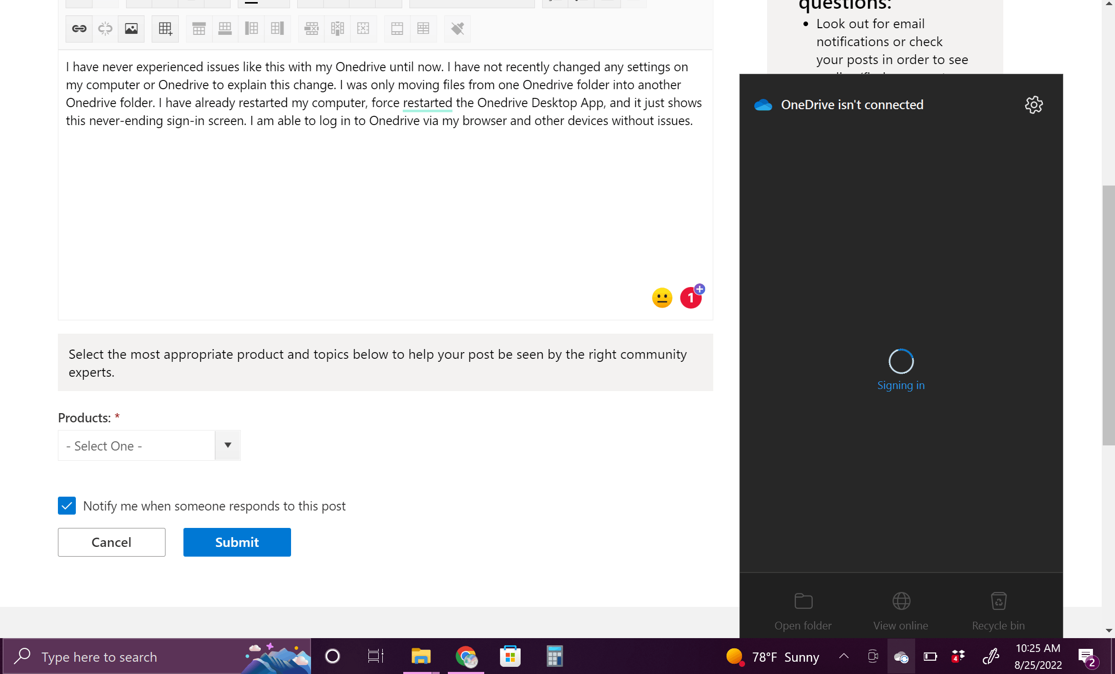 Windows Onedrive App Stuck in the Sign-In Loop - Microsoft Q&A