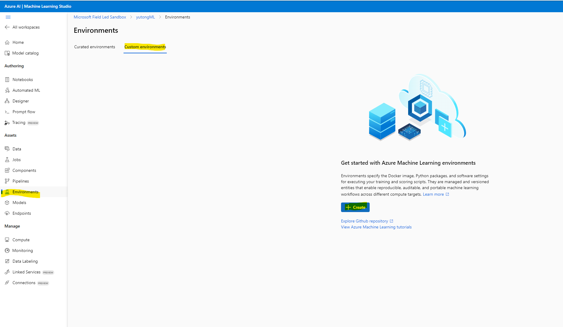 How can I use a different environment for the components executed in ...