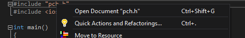 Visual Studio 2019 C++ not resolving custom types in source file ...
