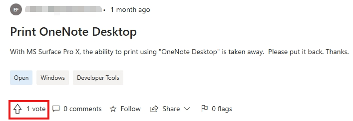 OneNote printer drivers in surface 11 pro - Microsoft Q&A