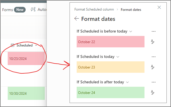 SharePoint list conditional formatting stopped working - Microsoft Q&A