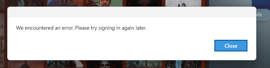 we encountered an error please try signing in again later microsoft app ...