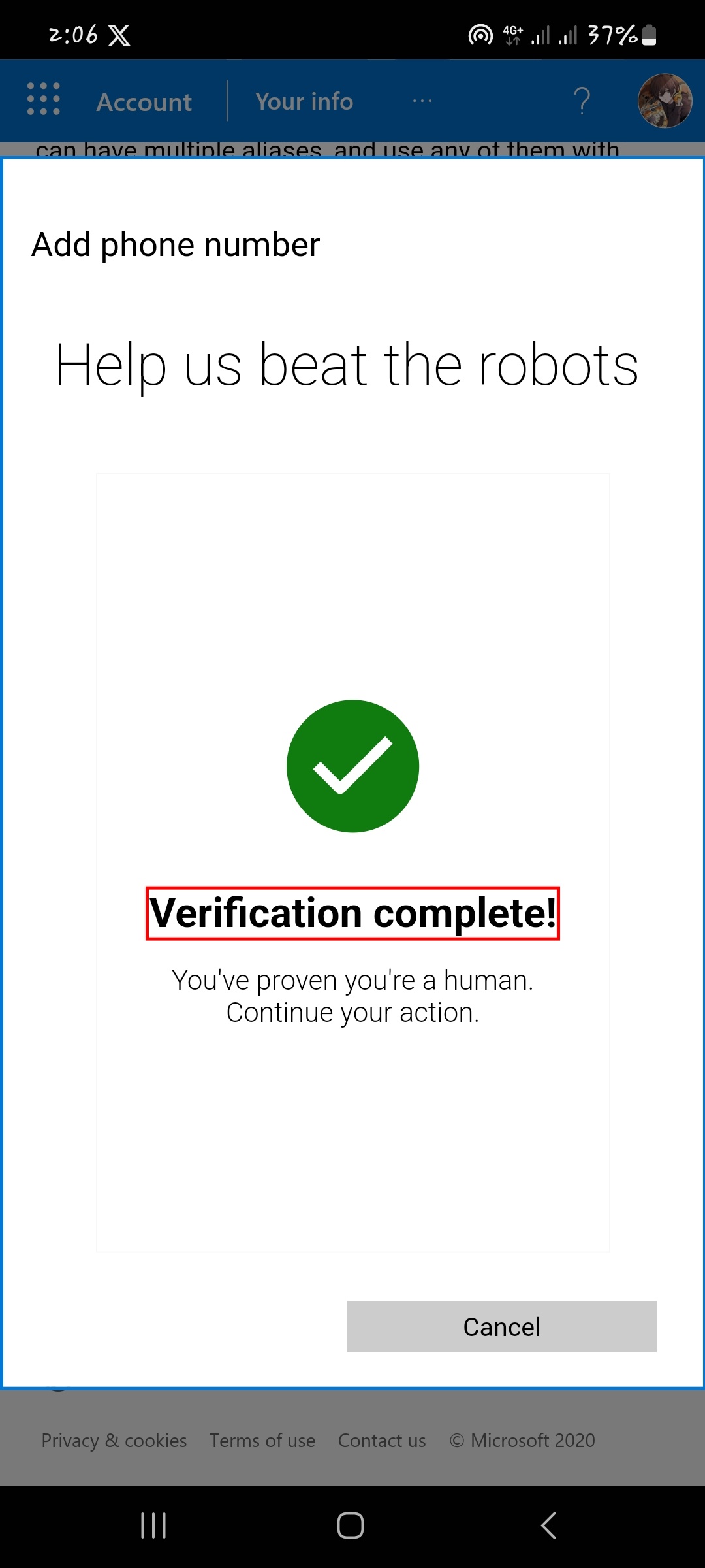Stock on verification! - Microsoft Q&A