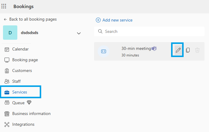 In MS Bookings, when customers are re-booking, there is no Teams link ...