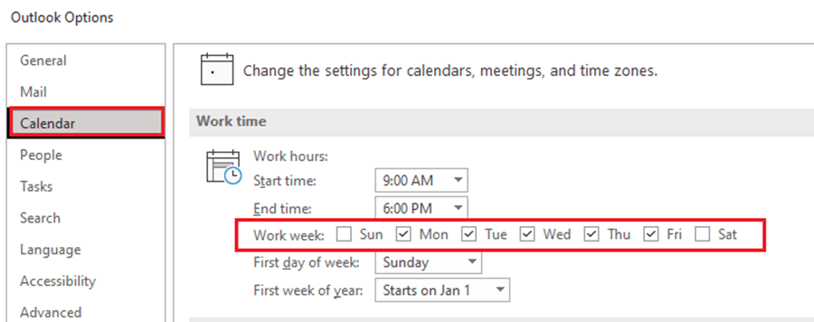 How can I set up Outlook to automatically show the current week in the ...
