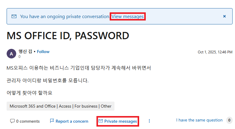 MS OFFICE ID, PASSWORD - Microsoft Q&A