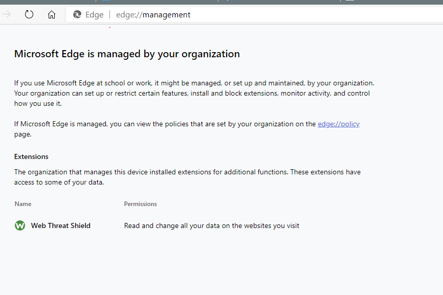 Edge managed by organization - Microsoft Q&A