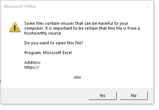Get "Some files contain viruses that can be harmful to your computer" error when clicking Excel ...