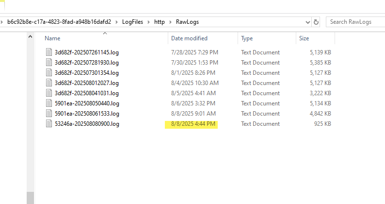 SCM API Dump Endpoint for Azure Web App: Why are recent logs not available? - Microsoft Q&A
