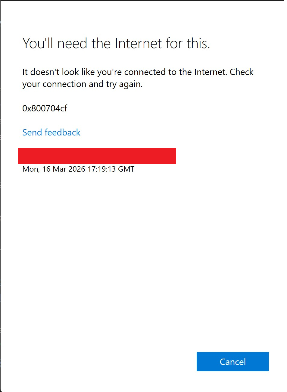 Unable to sign into account - says I am not connected to Internet but I ...