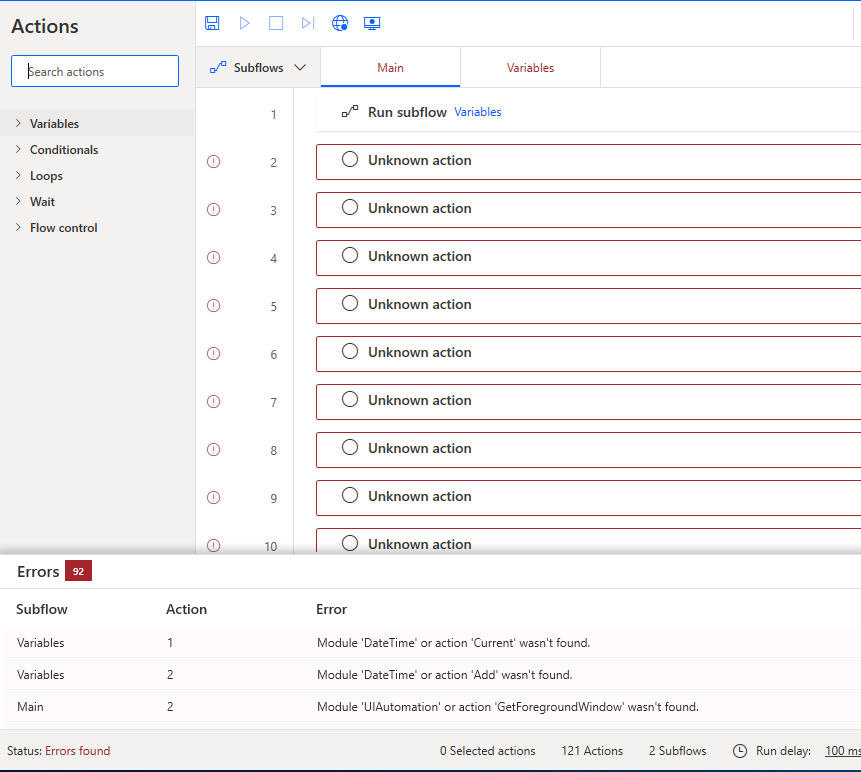 Power Automate Desktop Module Or Action Wasnt Found Microsoft Qanda 
