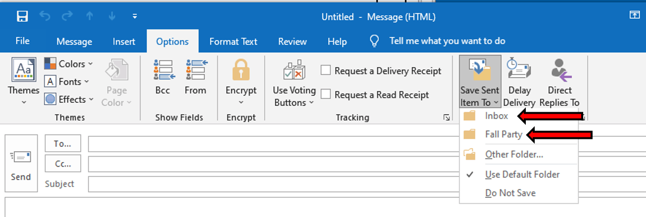 Changed "Save Sent Items To" folder in Message Options can not delete ...