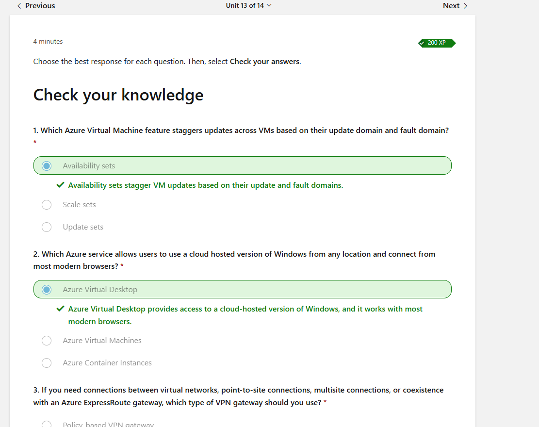 course azure computing dont have check answer button - Microsoft Q&A