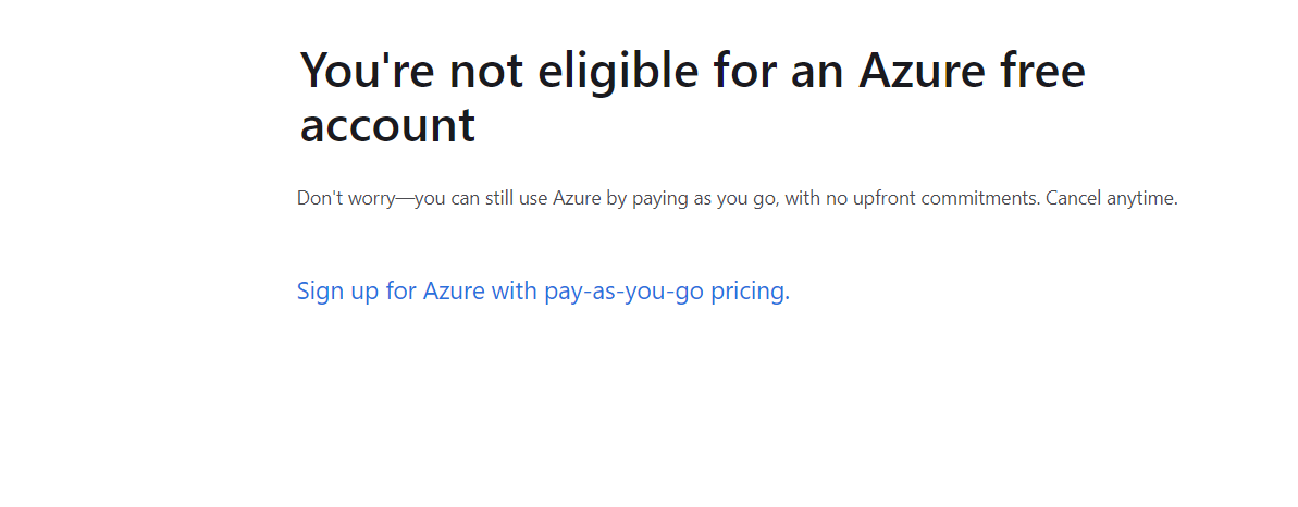 Not eligible for Azure for Students - Microsoft Q&A