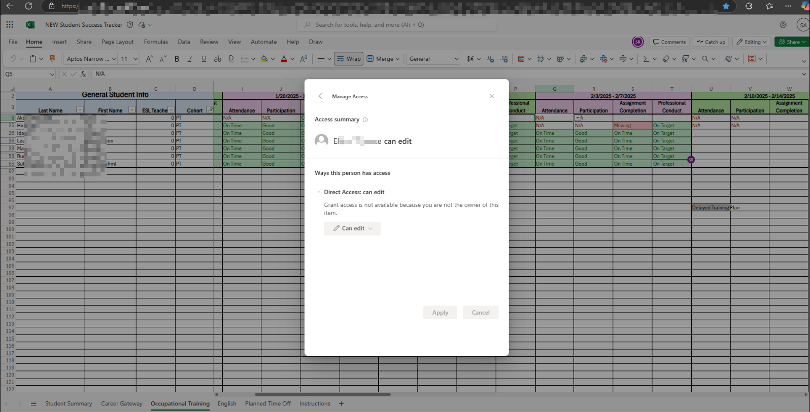 How can I manage the people I have shared a Microsoft Excel sheet with ...