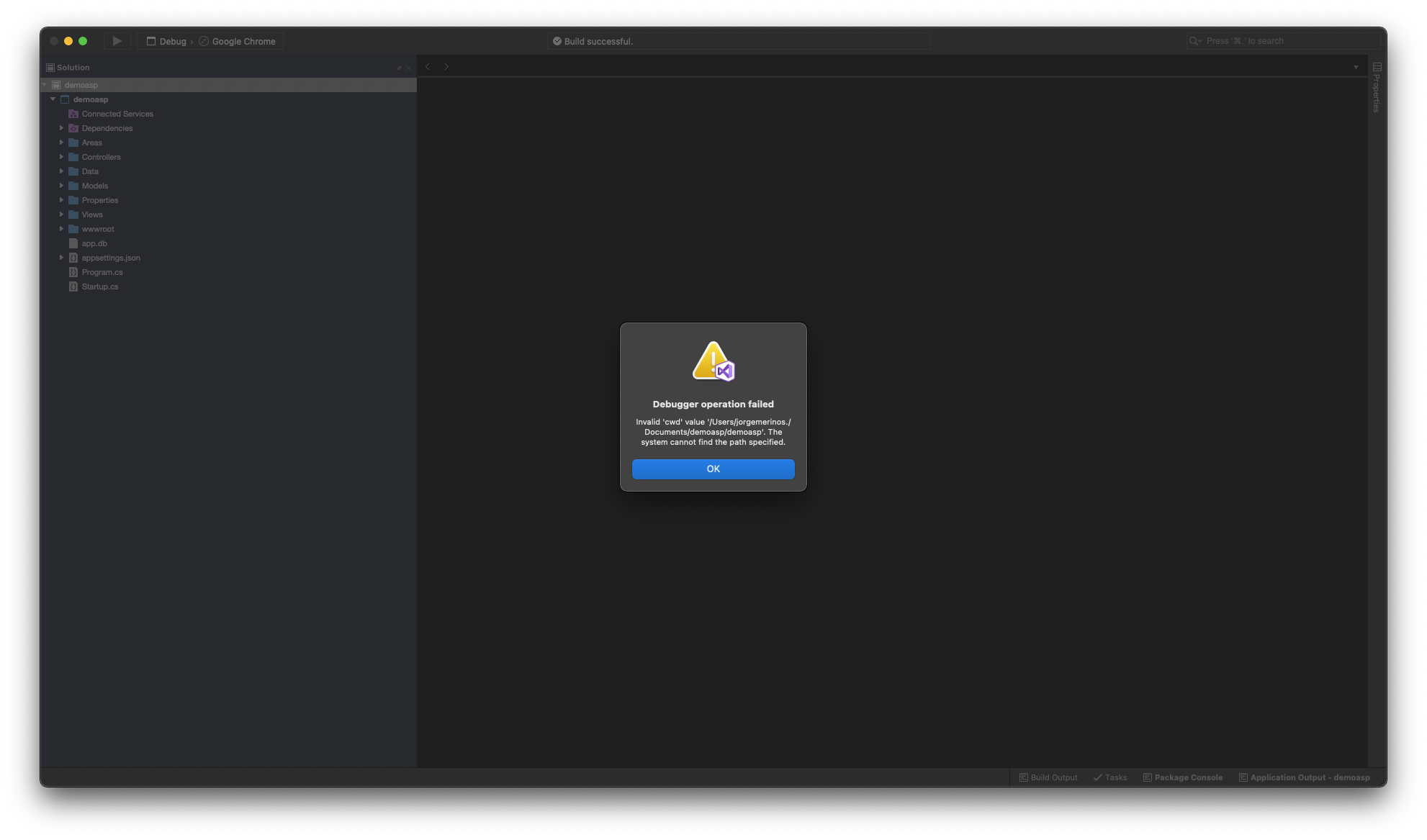 Cant Use Debugger Invalid Cwd Value Path To Current Project The System Cannot Find The Path 0915