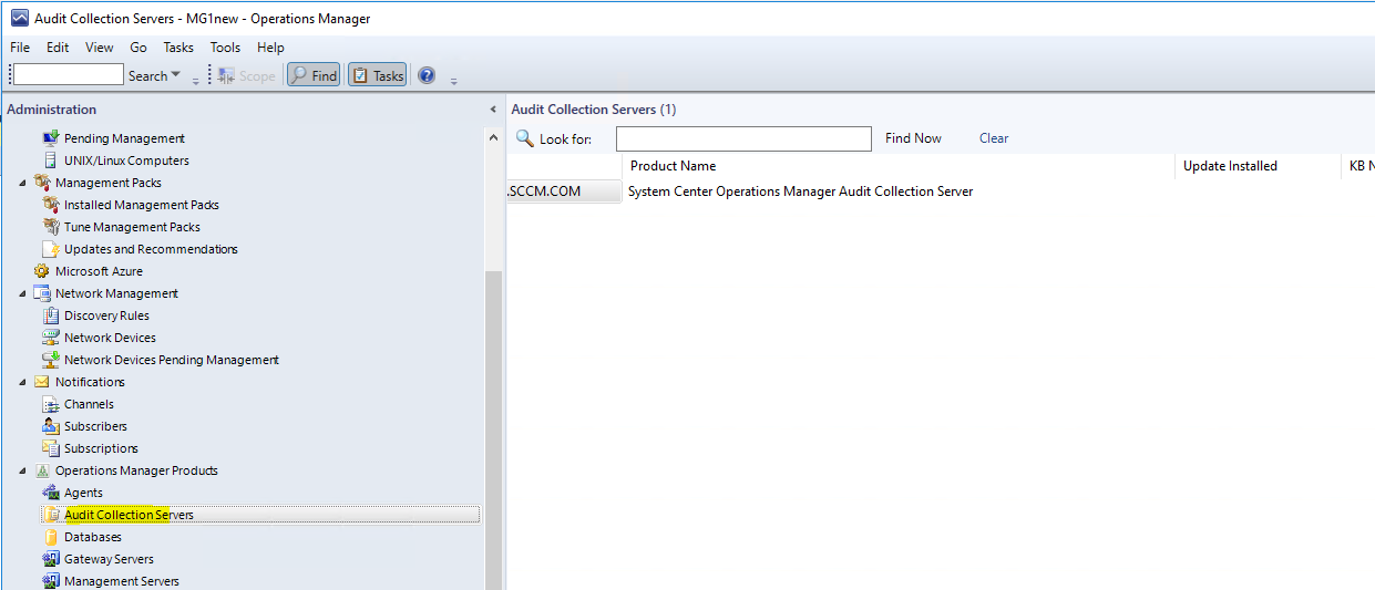 How do we know if SCOM ACS (auditing collection service) is installed ...