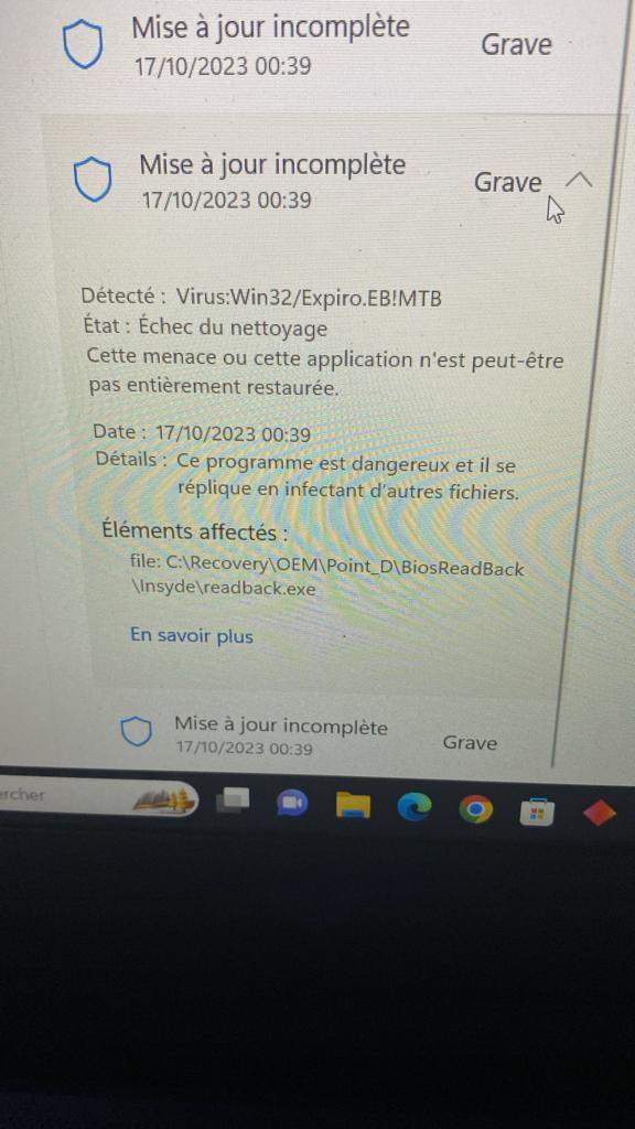 virus: Win64/Expiro.DD!MTB et Virus:Win32/Expiro.EB!MTB - Microsoft Q&A