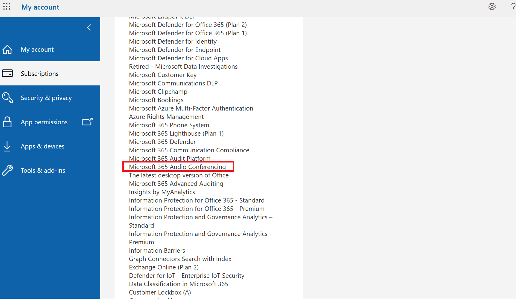 Audio conference licensing associated with GoDaddy as well. - Microsoft Q&A