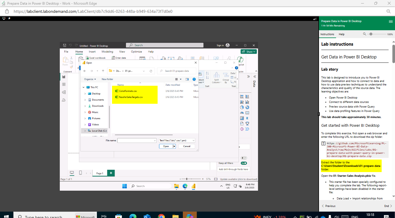 How to upload my data in the launch lab in Microsoft Power BI Associate ... How to upload my data in the launch lab in Microsoft Power BI Associate ...