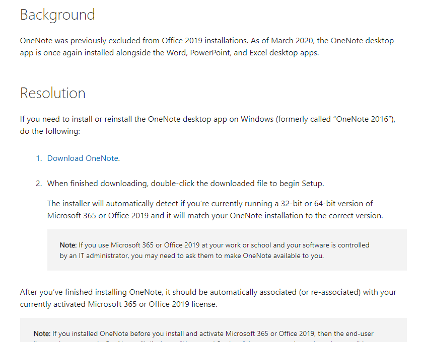 How to re-install the Desktop version of onenote? - Microsoft Q&A