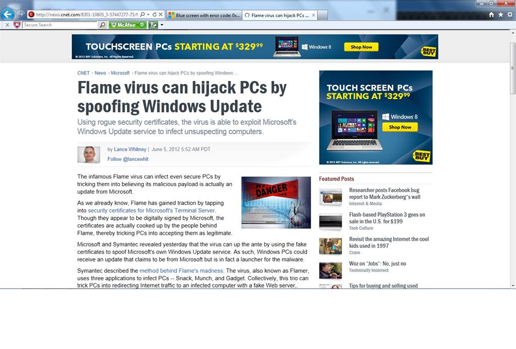 WINDOWS UPDATE VIRUS/FLAME VIRUS/DNETC.EXE - Microsoft Q&A