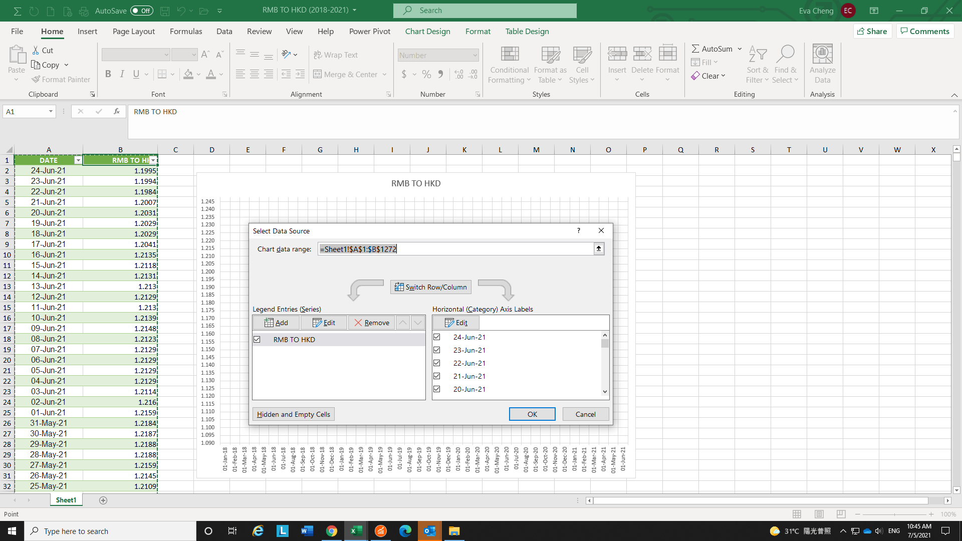 Excel chart no data - Microsoft Q&A