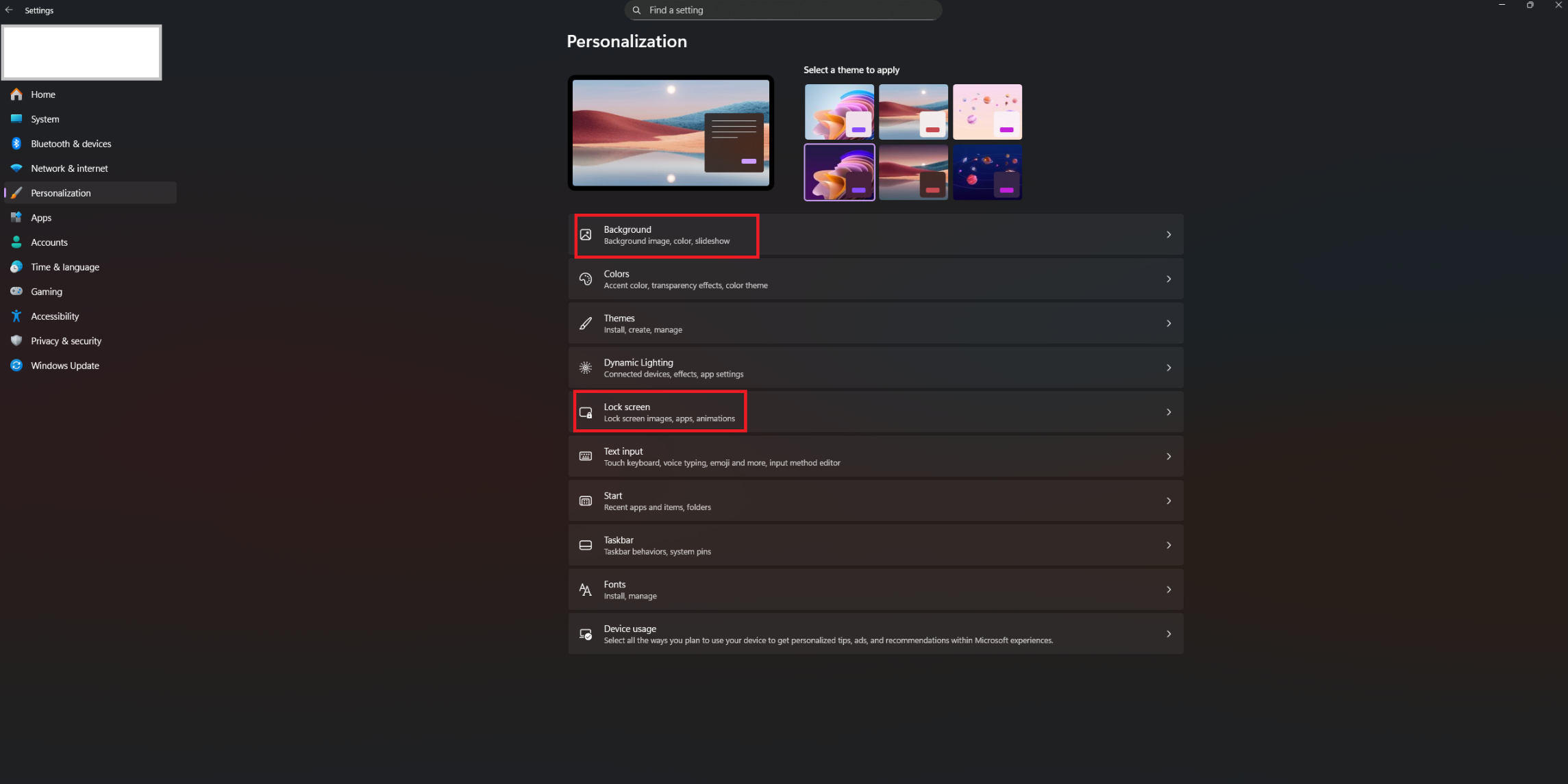 how do i keep my settings for personalization from changing? I look ...