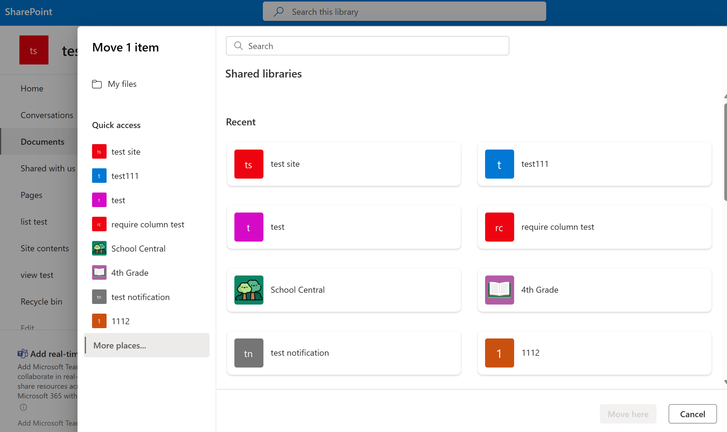 Moving Folders between SharePoint sites - Microsoft Q&A