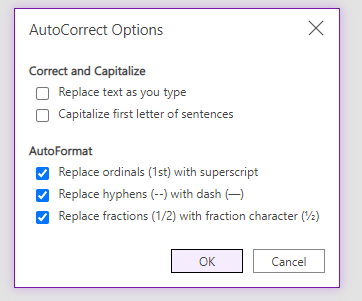Change default autocorrect behavior for OneNote - Microsoft Q&A