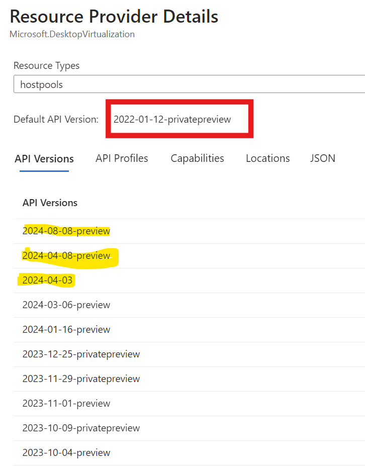 "How to check if the update to Desktop Virtualization API v. 2024-04-08-preview or v. 2024-04-03 ...