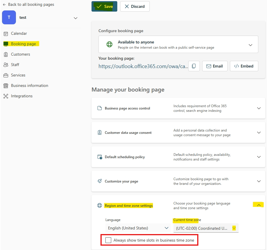 Microsoft Bookings not showing available booking times - Microsoft Q&A